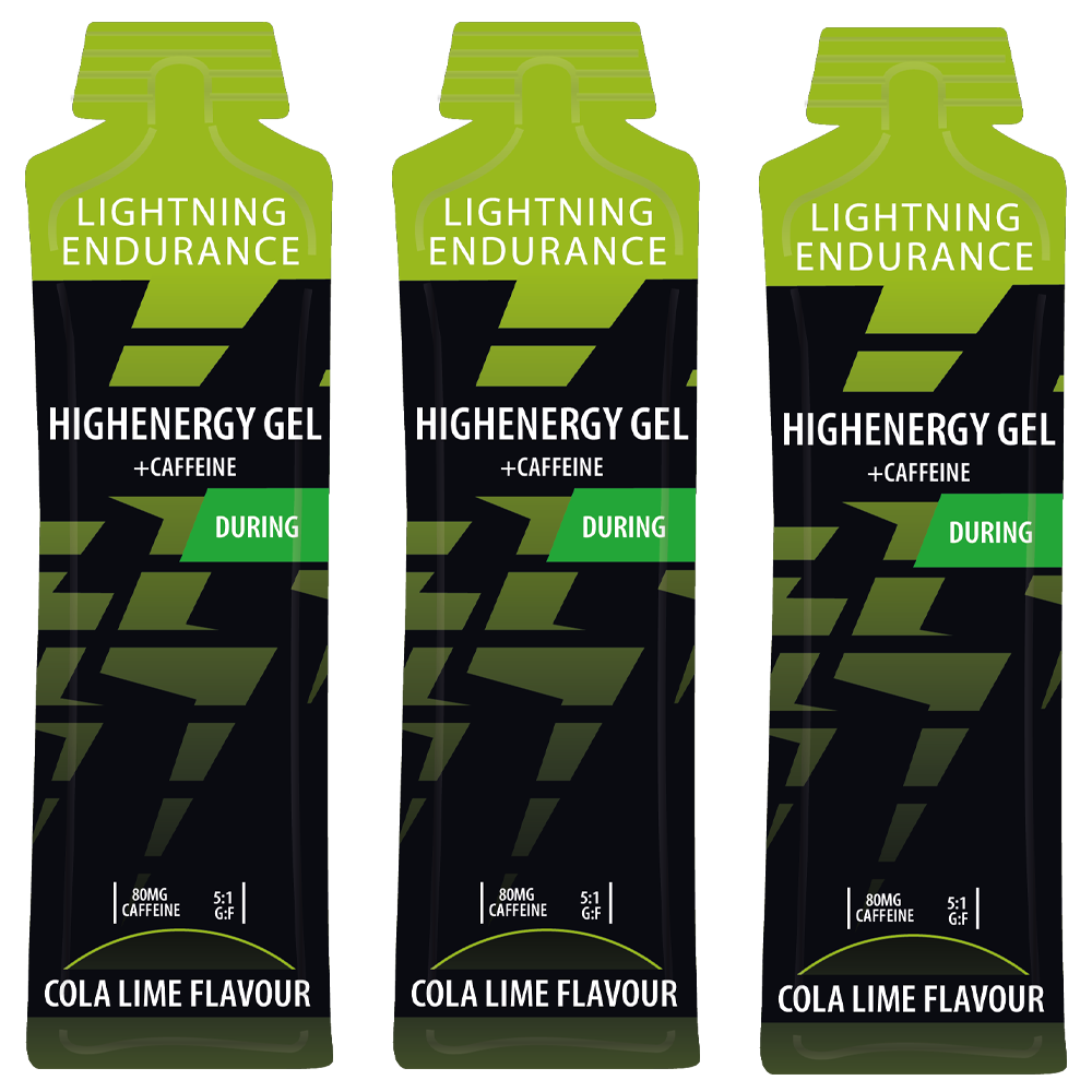 Lightning Endurance High Energy Gel - Cola Lime - 80 mg Caffeine - 24 x ...