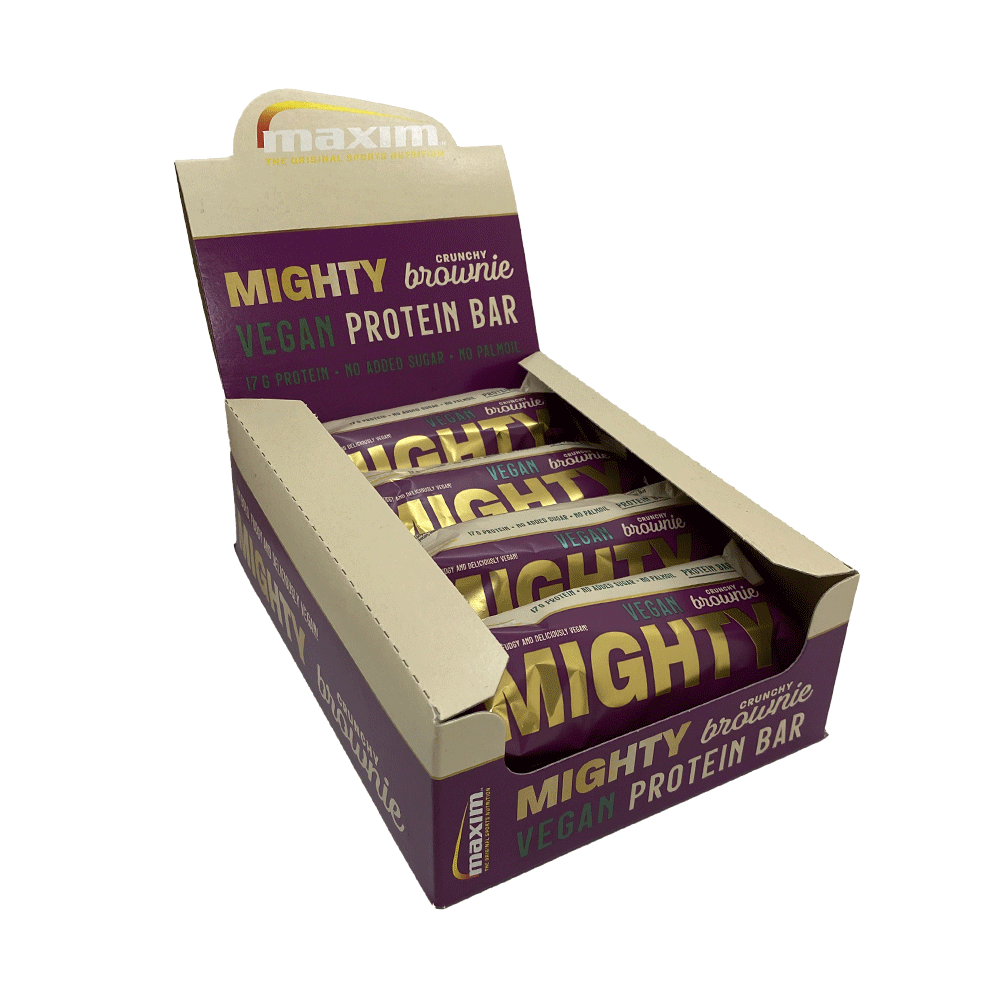 Maxim Protein Bar VEGAN MIGHTY - Crunchy Brownie - 12 x 55 gram - Maxim ...